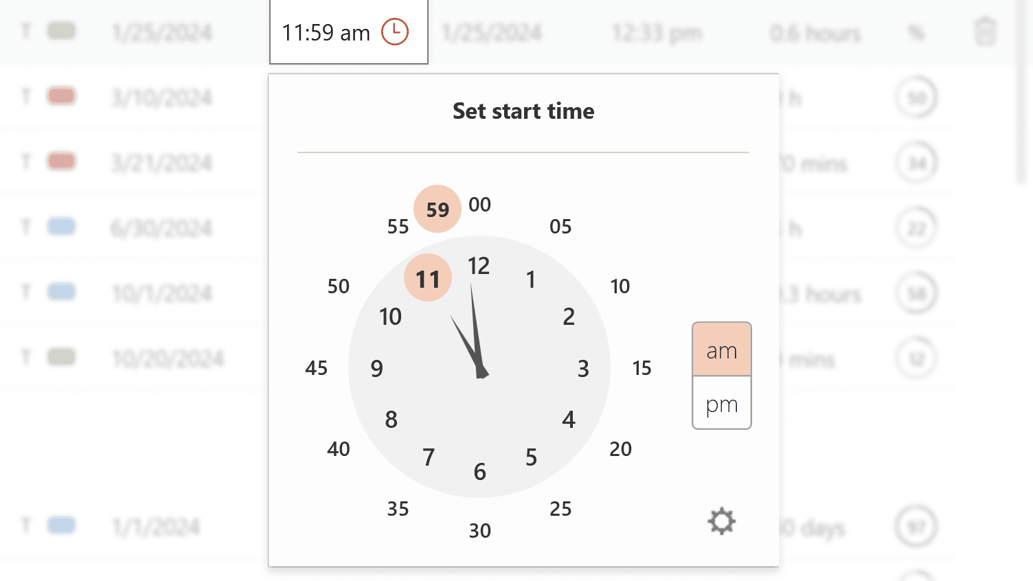 Build timelines scaled down to hours and minutes