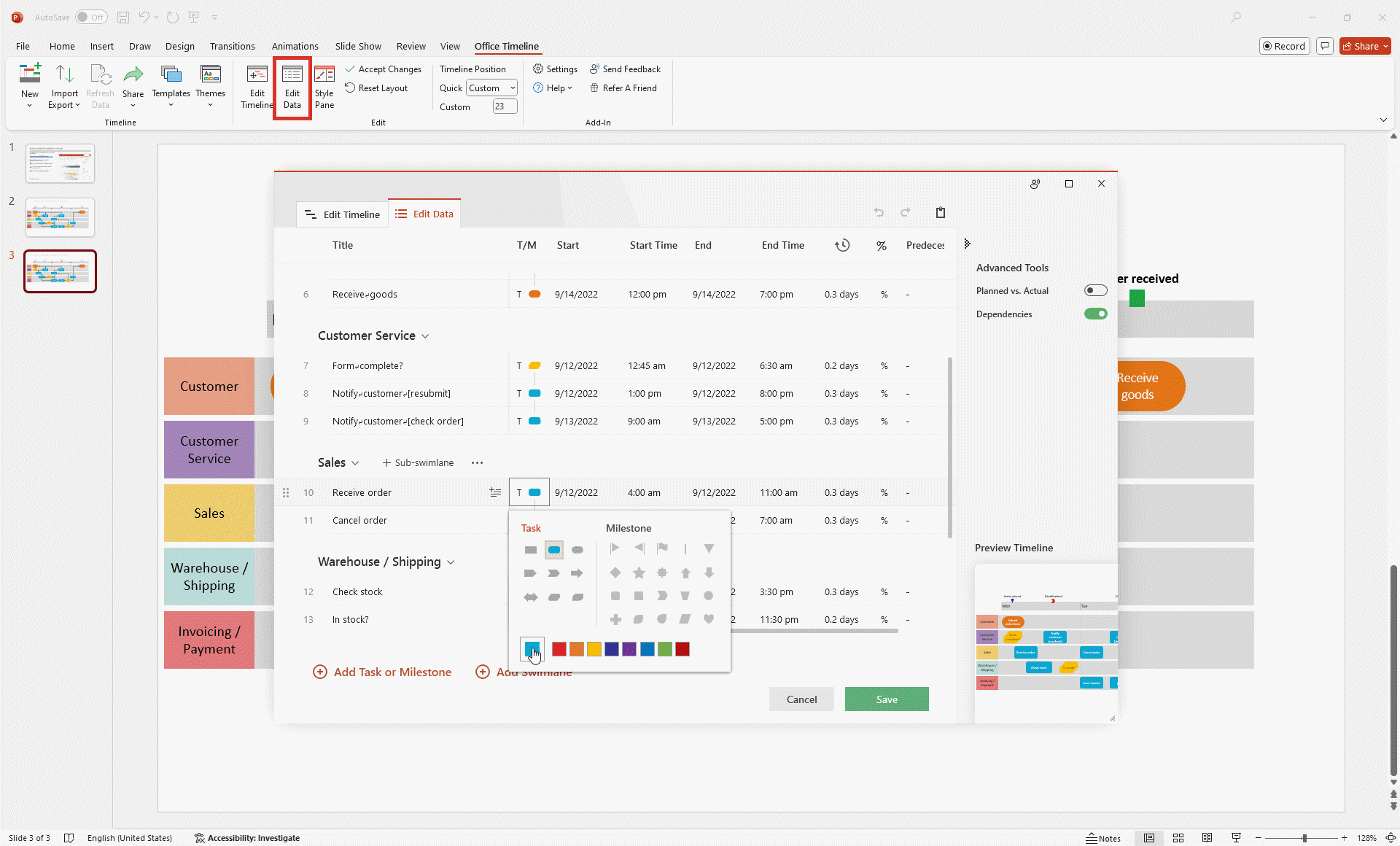 How to make swimlane diagrams in Excel | Free templates