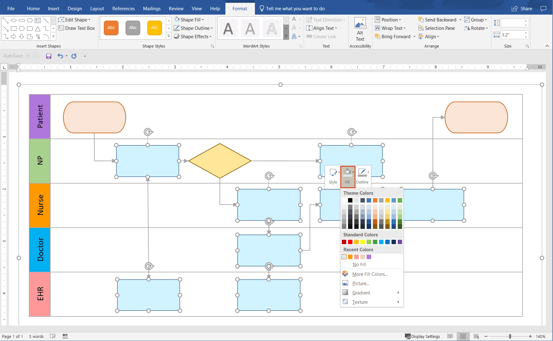 How to make swimlane diagrams in Word | Free templates