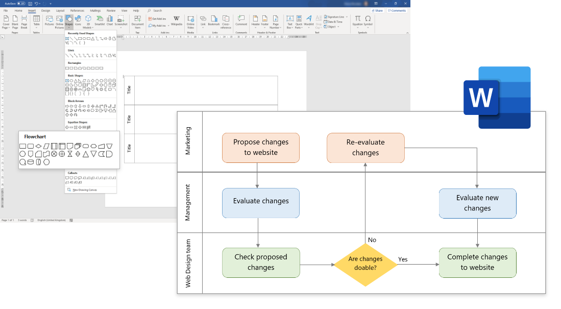 How To Create A Swimlane Flowchart In Word Best Picture Of Chart 